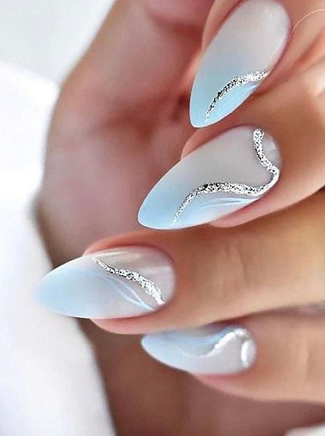 Light blue ombre nails store